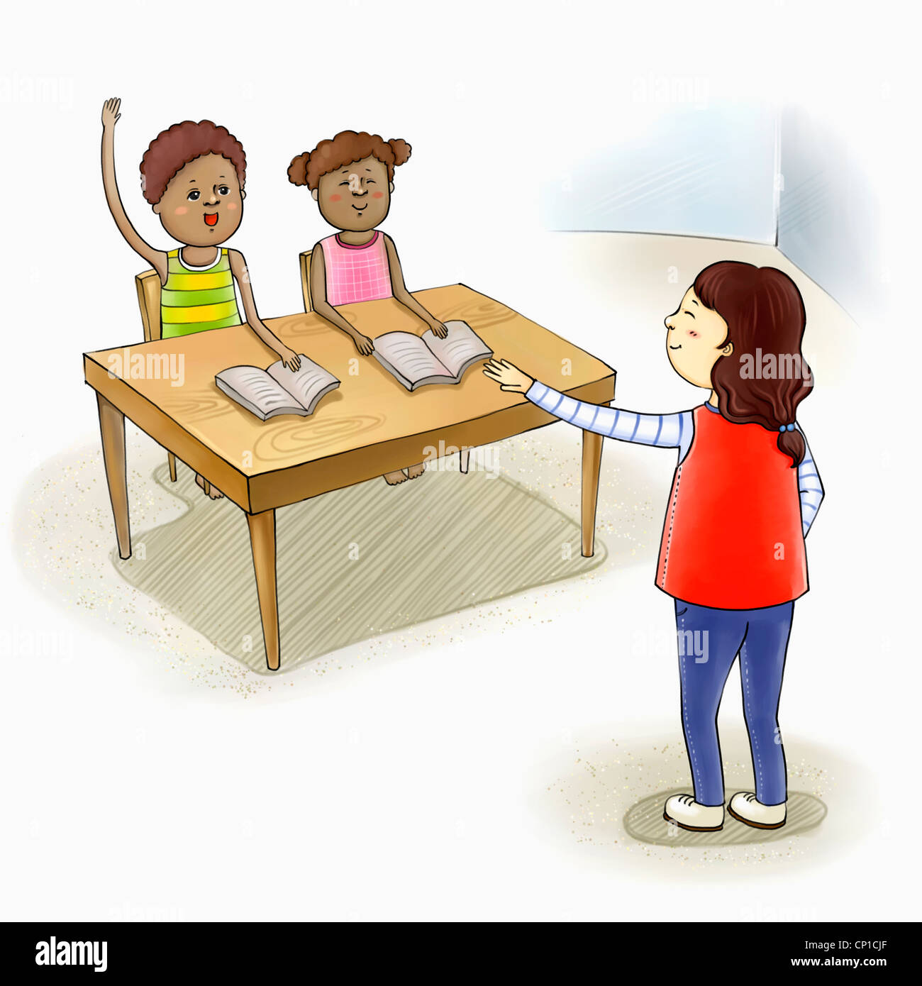 Volunteer teaching the children in Africa Stock Photo - Alamy