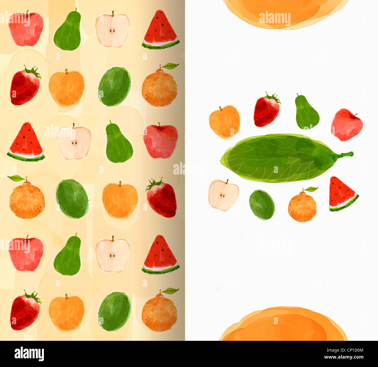 Colorful fruit pattern Stock Photo - Alamy