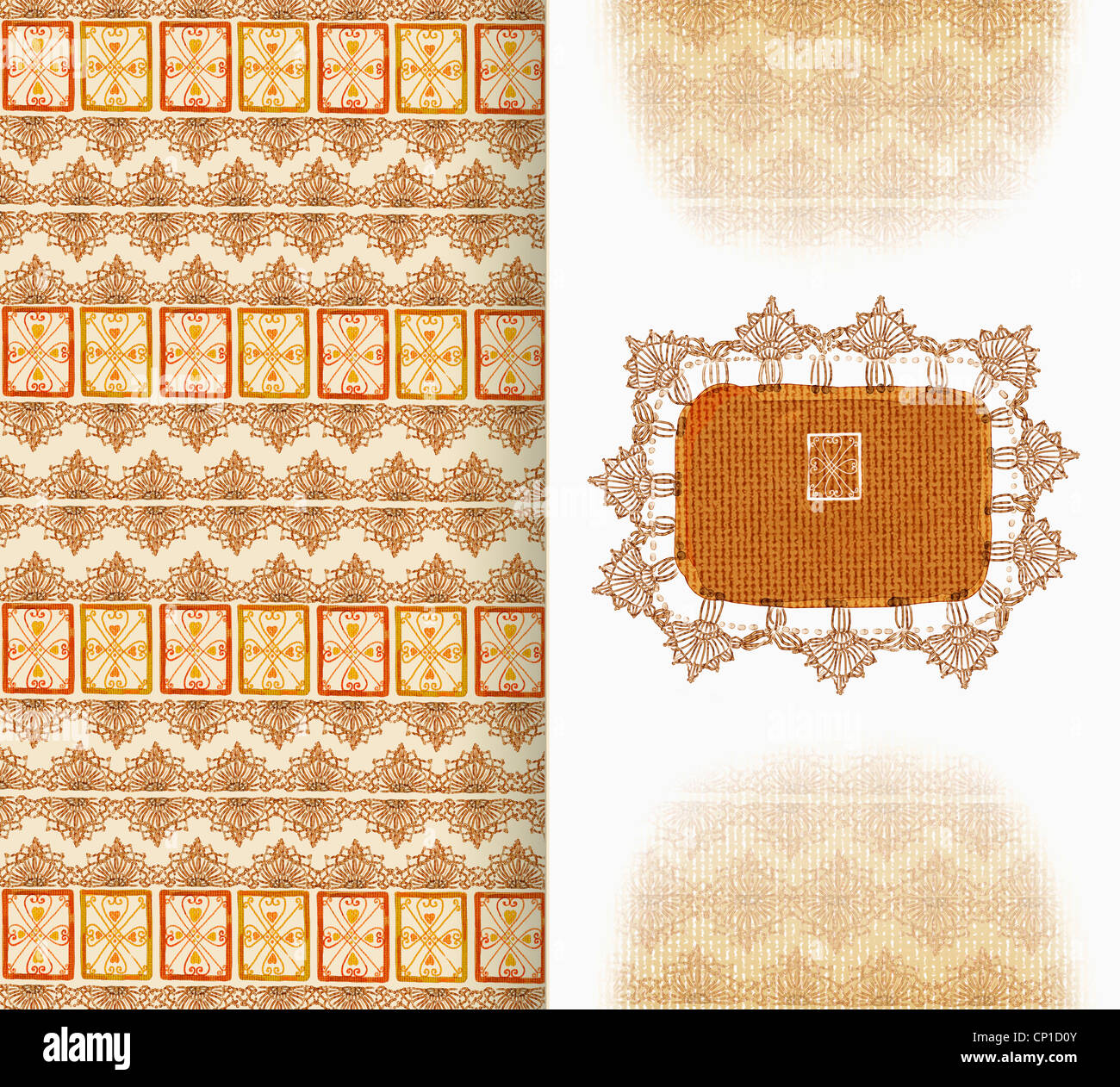Brown lace pattern Stock Photo - Alamy