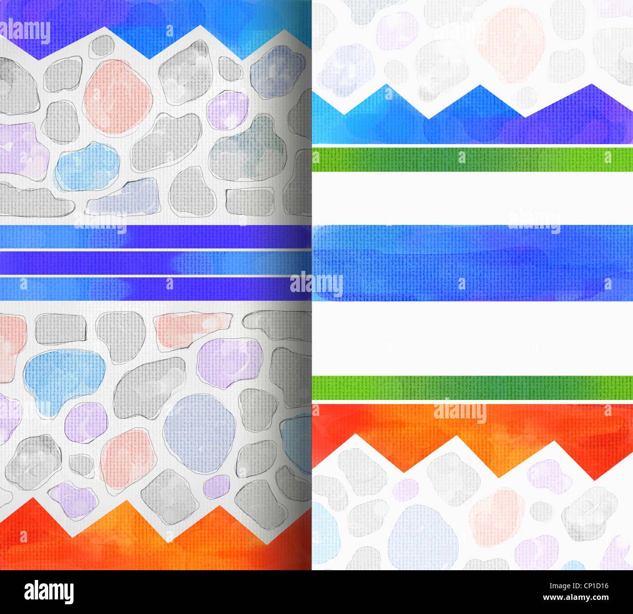 Colorful line and circle pattern Stock Photo - Alamy