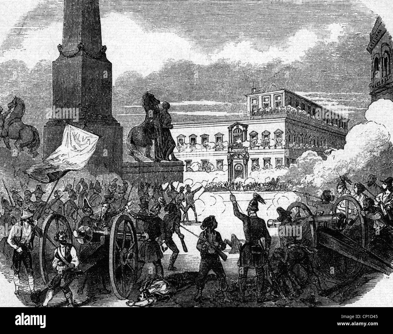 events, revolutions of 1848 - 1849, Italy, Rome, the Quirinal Palace ...