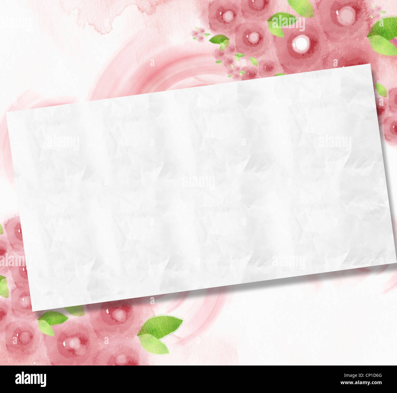 White paper and red rose Stock Photo - Alamy
