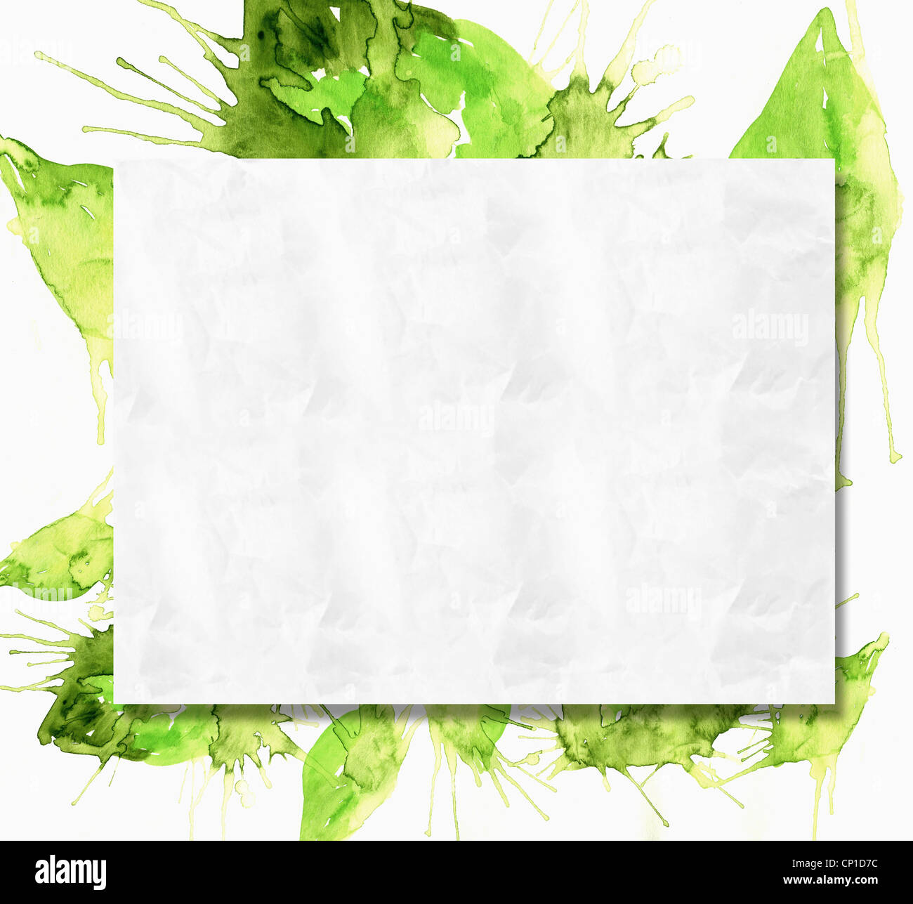 White paper and green paint Stock Photo - Alamy