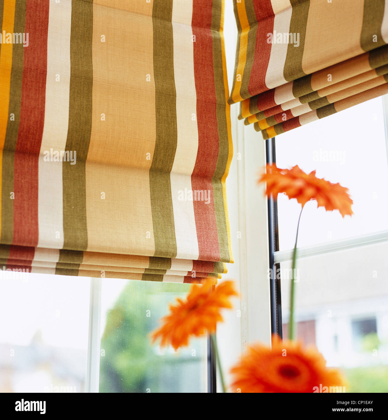 Roman blind with stripe pattern hi-res stock photography and images - Alamy