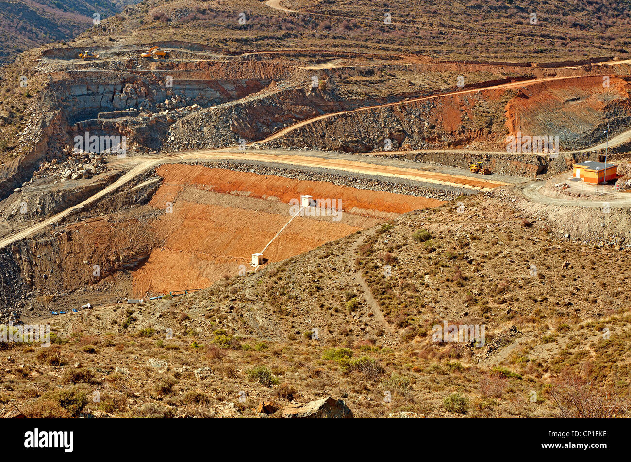 Construction of the new Regajo dam in the village of Igea, La Rioja ...