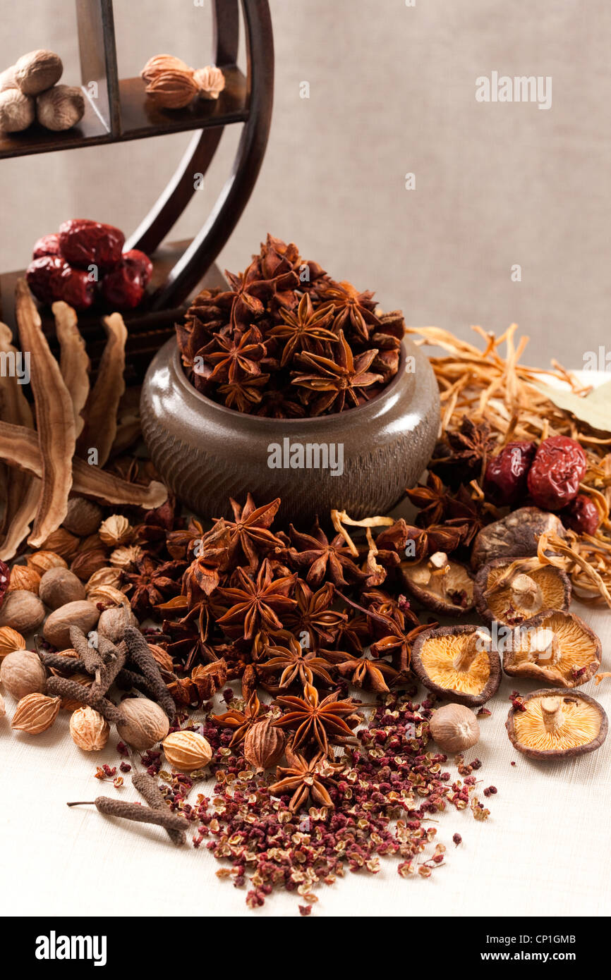Close-up of different spices Stock Photo - Alamy