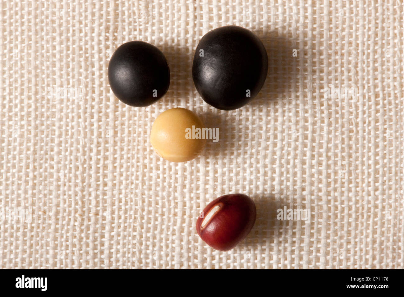Close-up of a creative face made of different beans Stock Photo - Alamy
