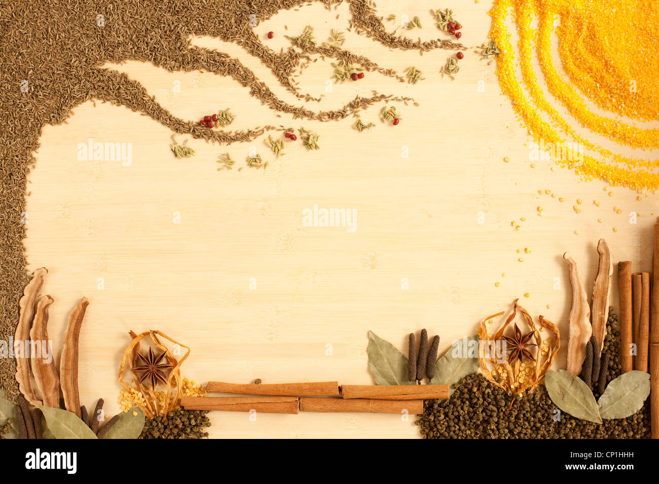 Creative painting made of different spices Stock Photo - Alamy