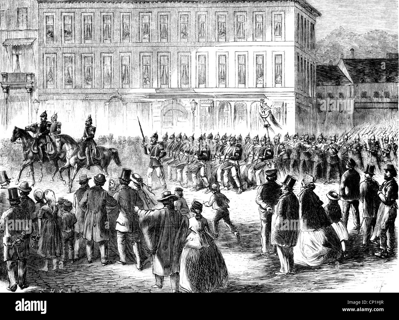 events, Austro-Prussian War 1866, the Prussians entering Frankfurt am ...