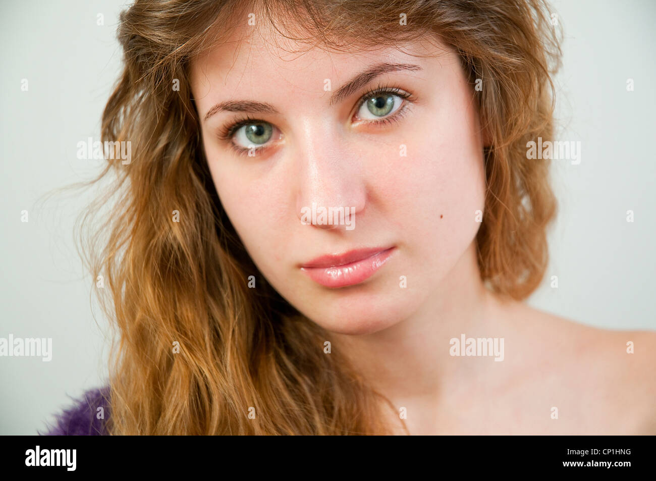 Portrait of beautiful young woman. Close view Stock Photo - Alamy