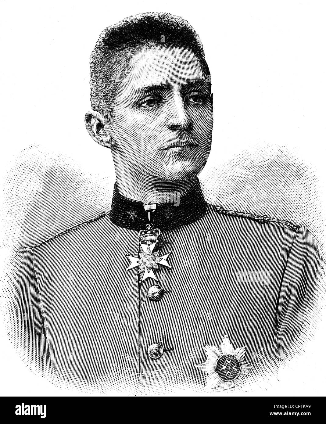 Albrecht, 24.10.1869 - 25.12.1942, portrait, wood engraving, late 29th ...