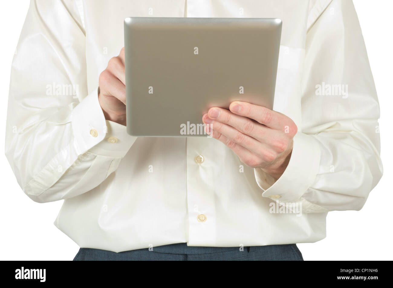 hands are holding the tablet computer Stock Photo - Alamy