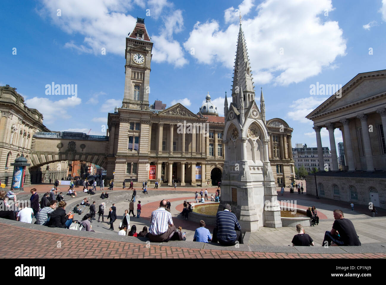Chamberlain Square with the 1880 monument to Joseph Chamberlain in the ...