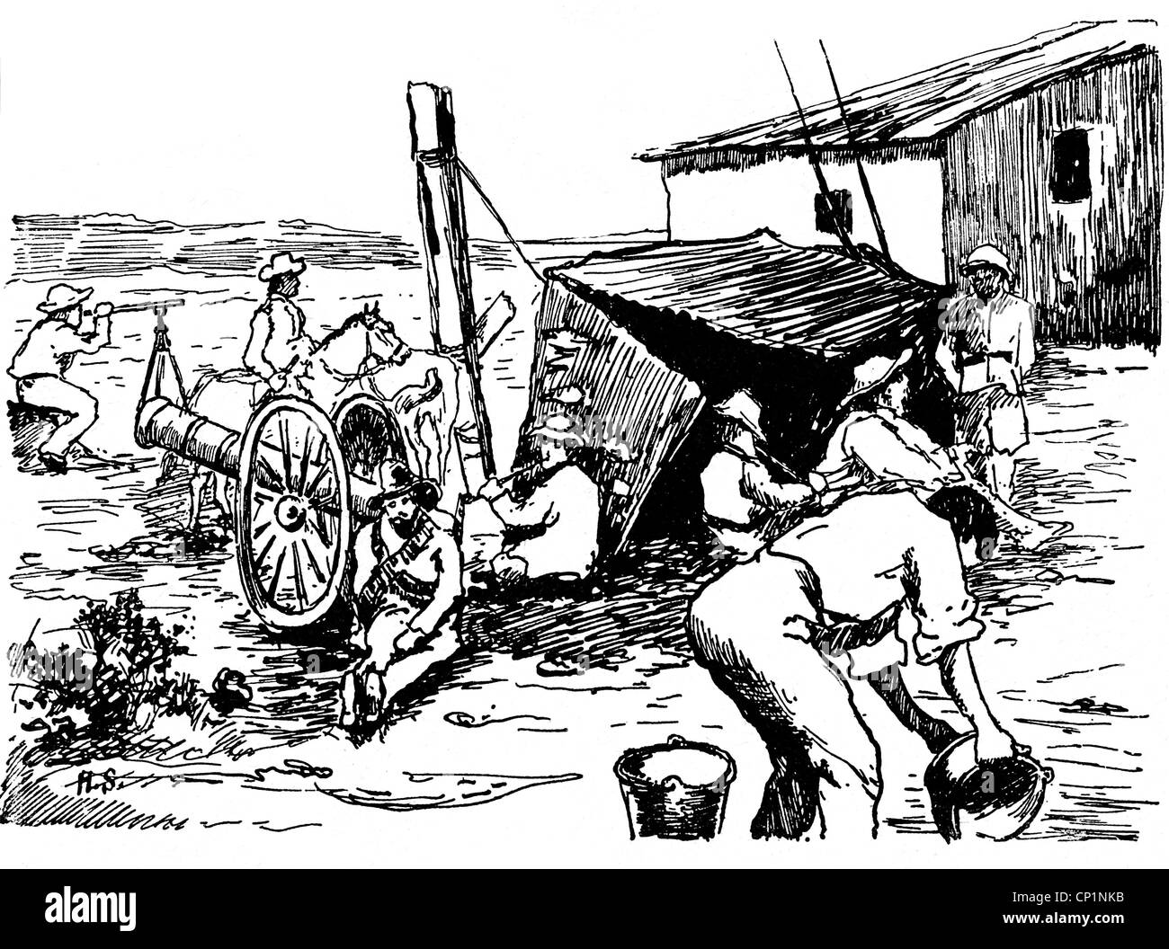 events, Second Boer War 1899 - 1902, boers, in the camp of general Piet ...