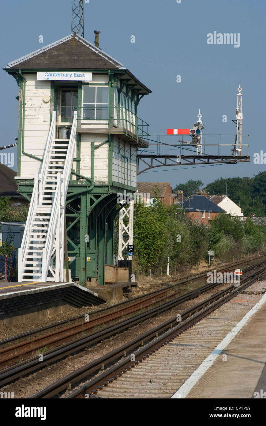 Old train signal box at Canterbury East railway station, Canterbury ...