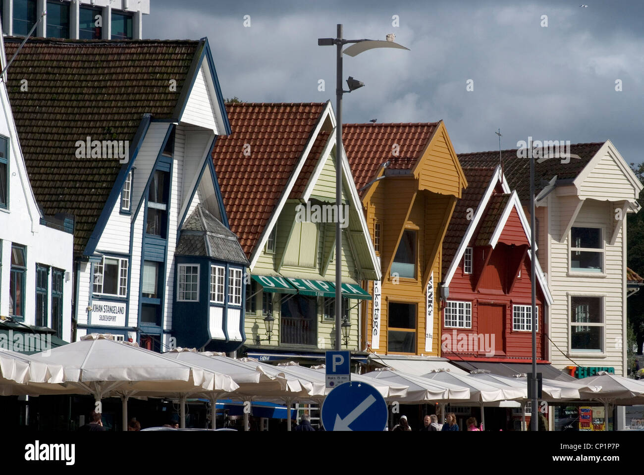Old wooden warehouse buildings, quayside, Stavanger, Norway Stock Photo ...