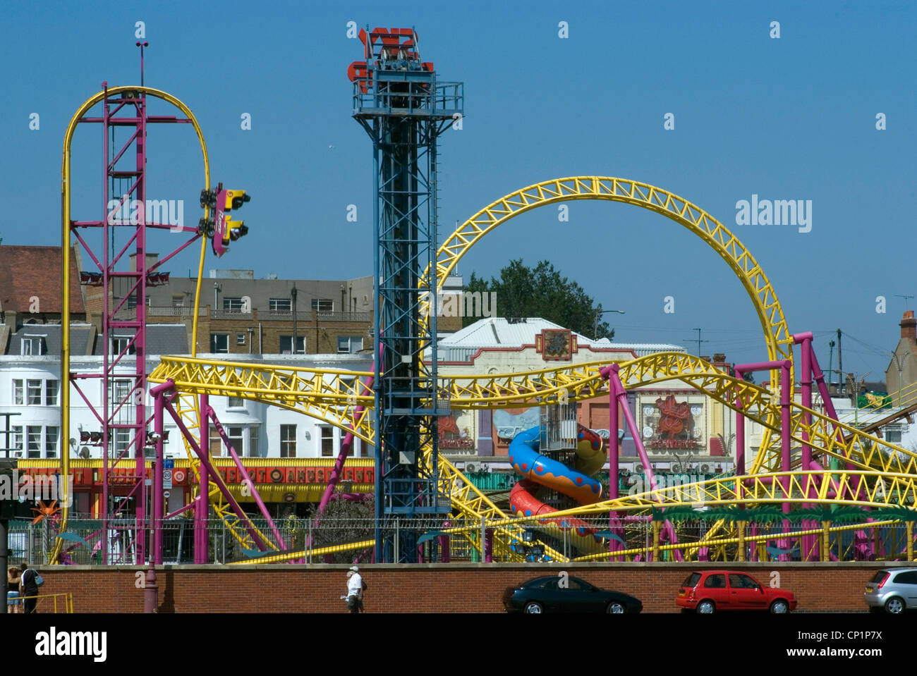 Rage', Thrill Ride at Adventure Island amusement park on the shore ...
