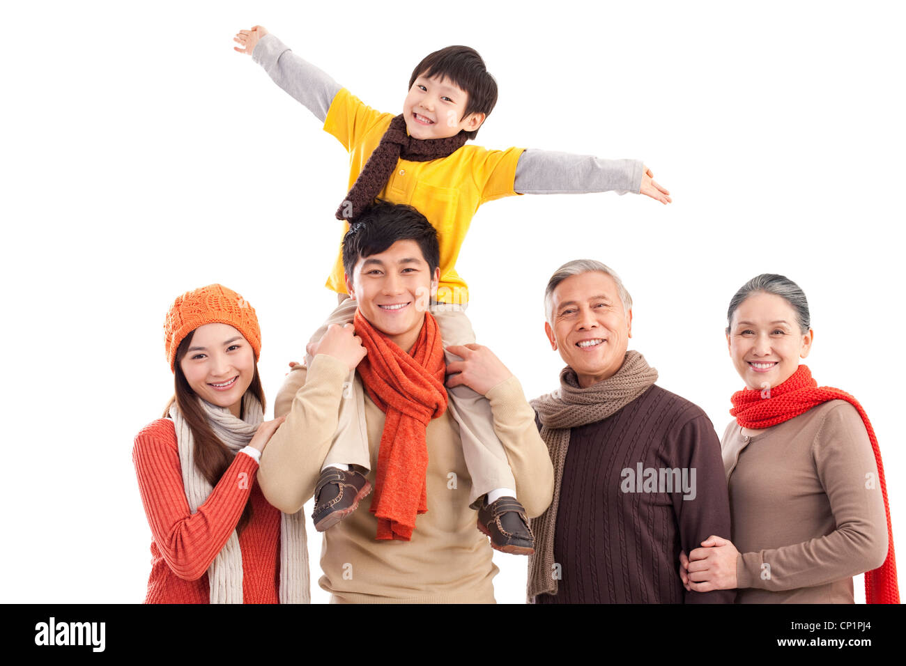Happy family looking afar Stock Photo - Alamy