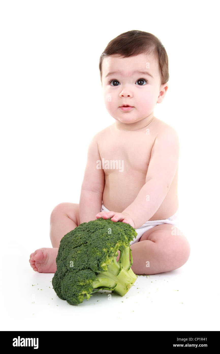 Children eating broccoli Cut Out Stock Images & Pictures - Alamy