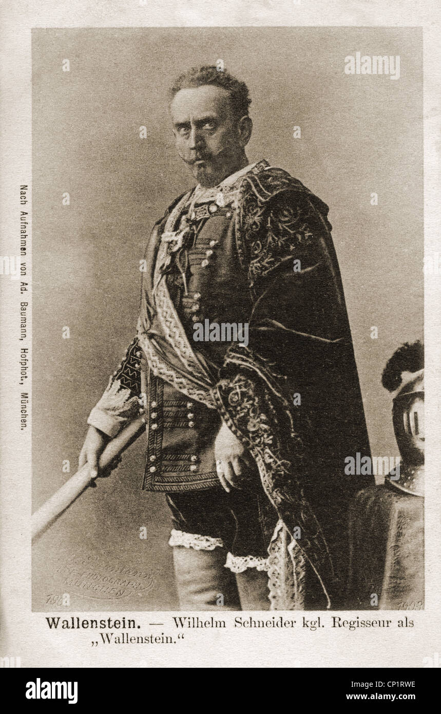 Schneider, Wilhelm, * 1847, German actor and director, half length, as ...