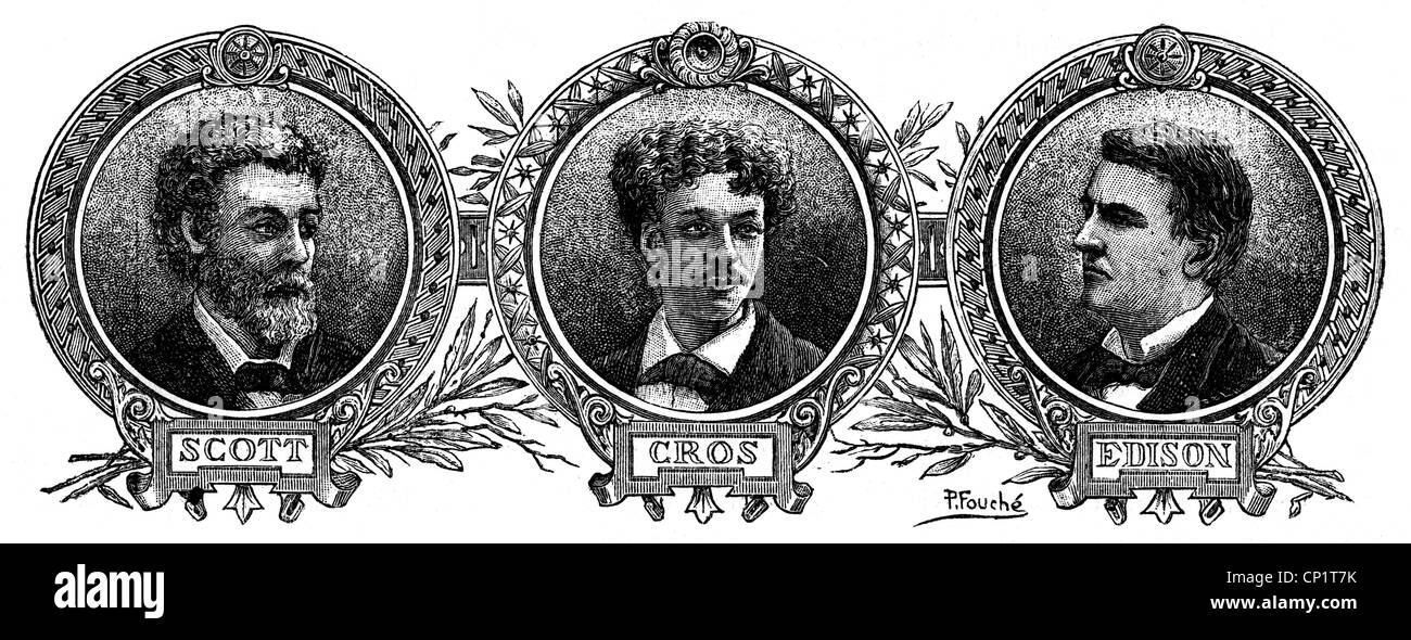 technics, phonograph, inventors, Edouard-Leon Scott de Martinville ...