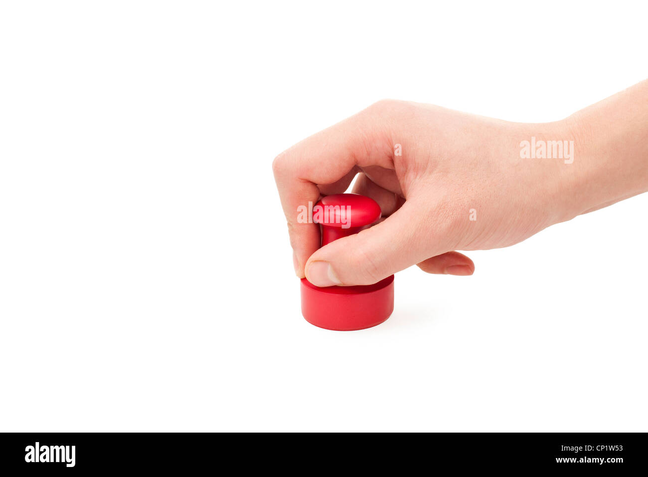 Hand holding stamp Stock Photo - Alamy