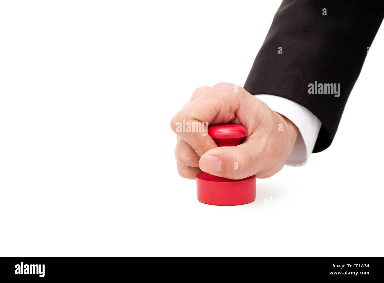 Hand holding stamp Stock Photo - Alamy