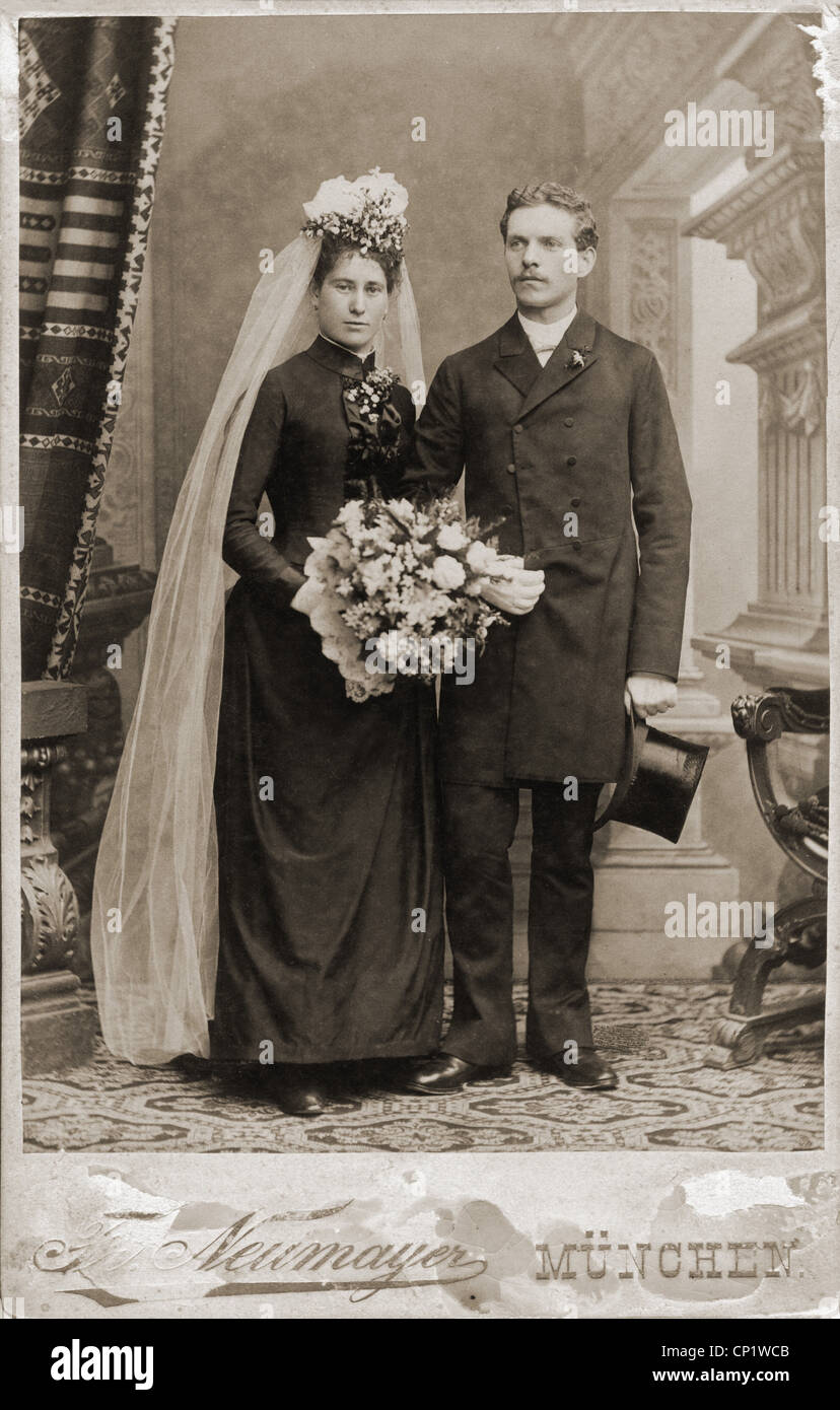 people, marriage, bridal couple, Atelier Neumayer, Munich, Germany ...