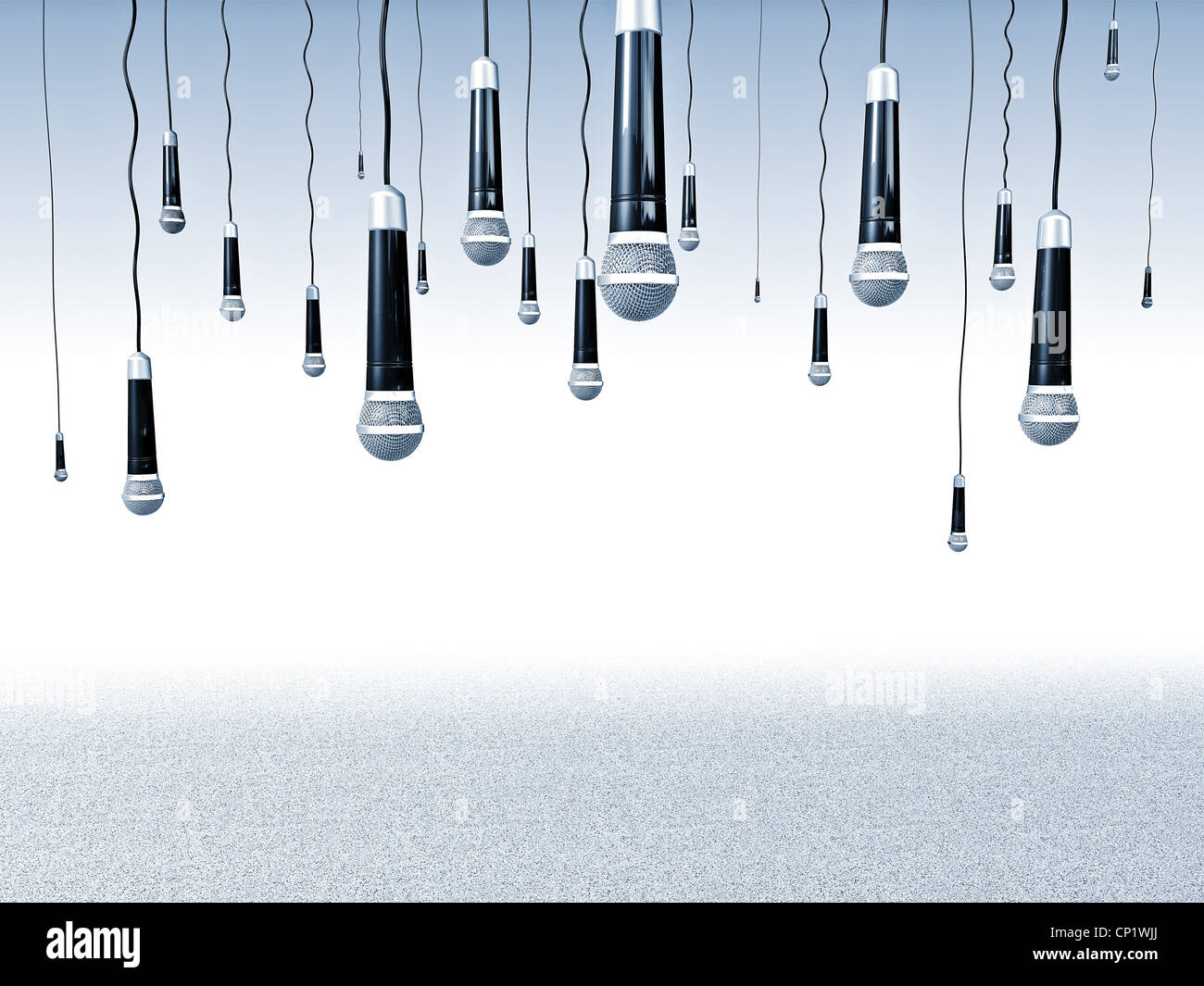 3d image of several microphone Stock Photo - Alamy