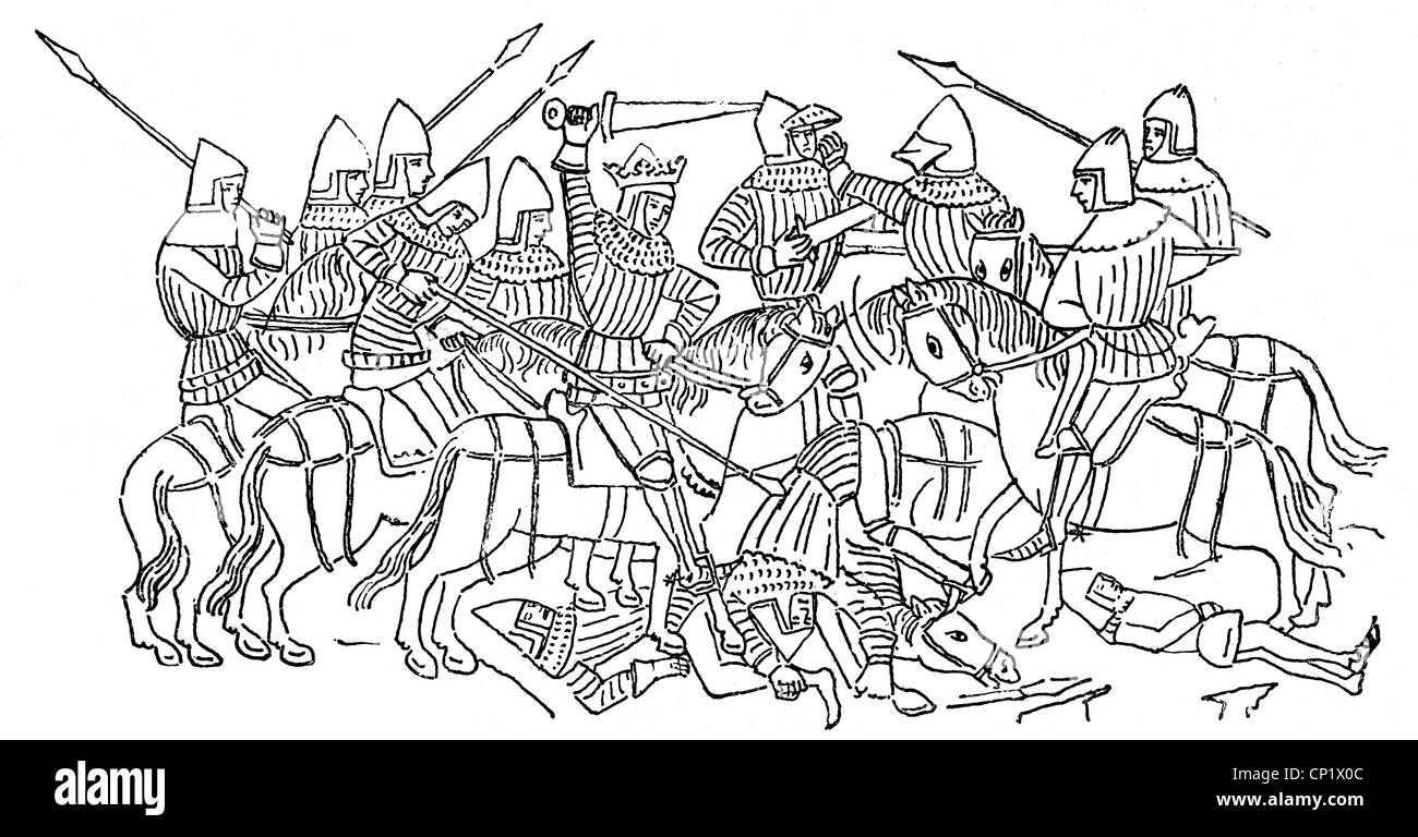 Knights fighting engraving Black and White Stock Photos & Images - Alamy