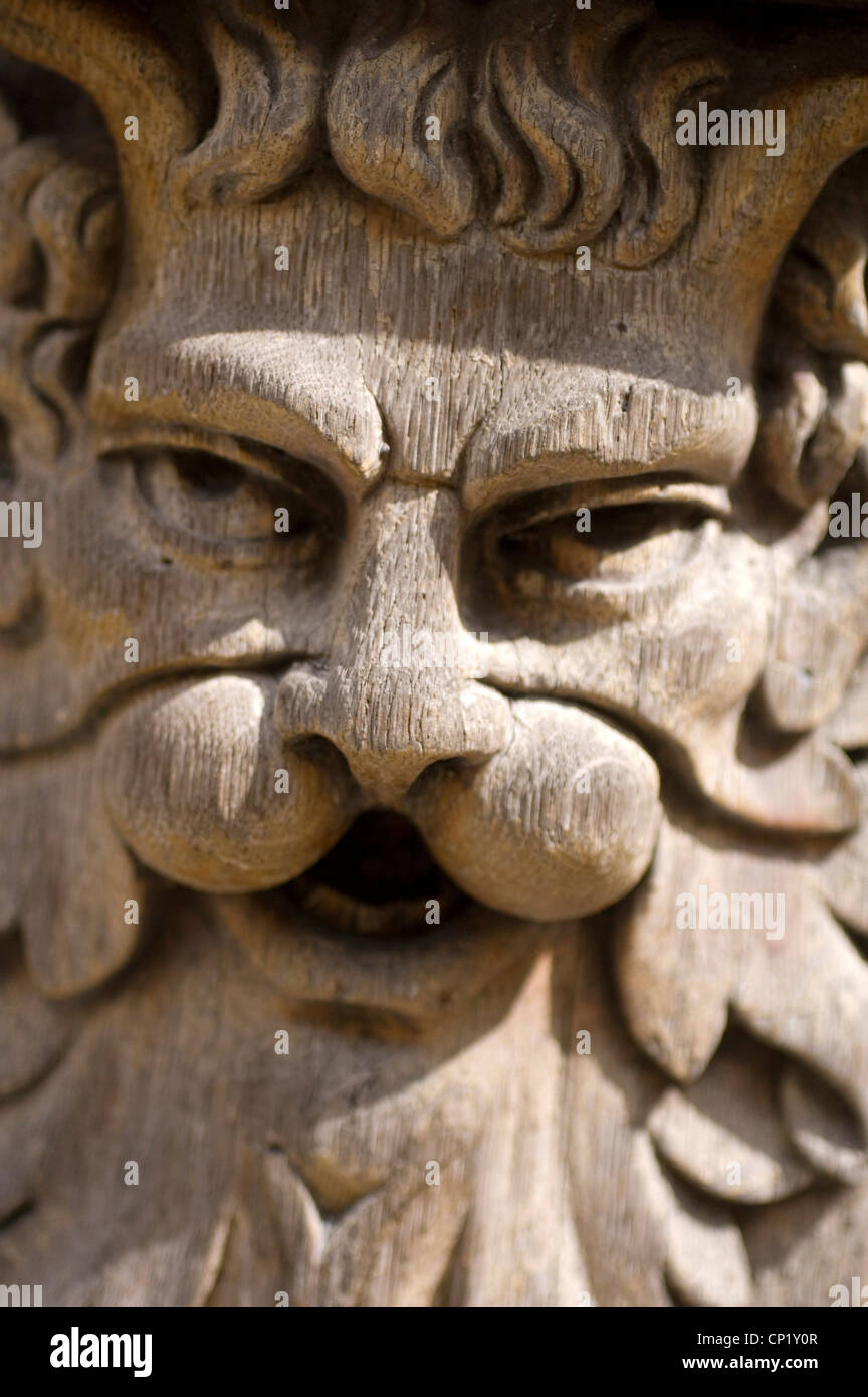Carved stone gargoyle, sunlit close up Stock Photo - Alamy