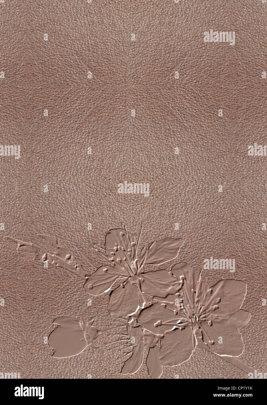 texture of the skin with embossed cherry blossom Stock Photo - Alamy