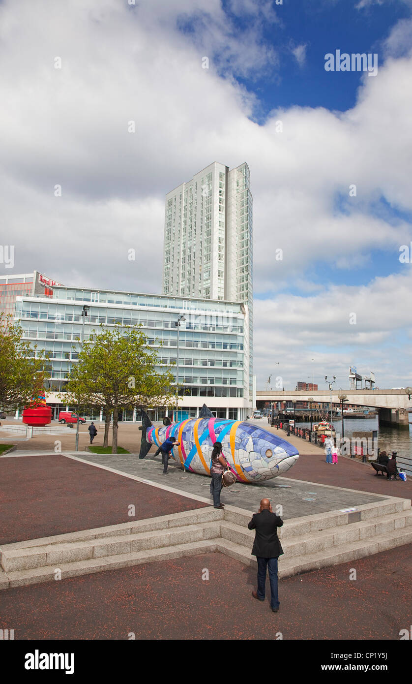 Ireland, North, Belfast, Donegall Quay The Big Fish Sculpture by John ...