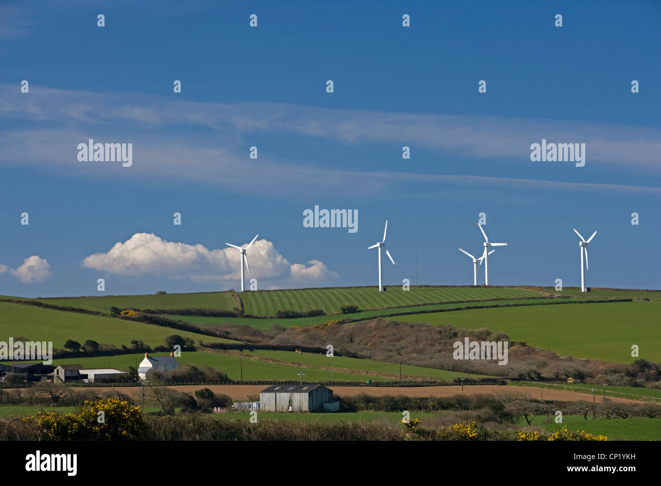 Carland Cross wind farm, Cornwall, UK Stock Photo - Alamy