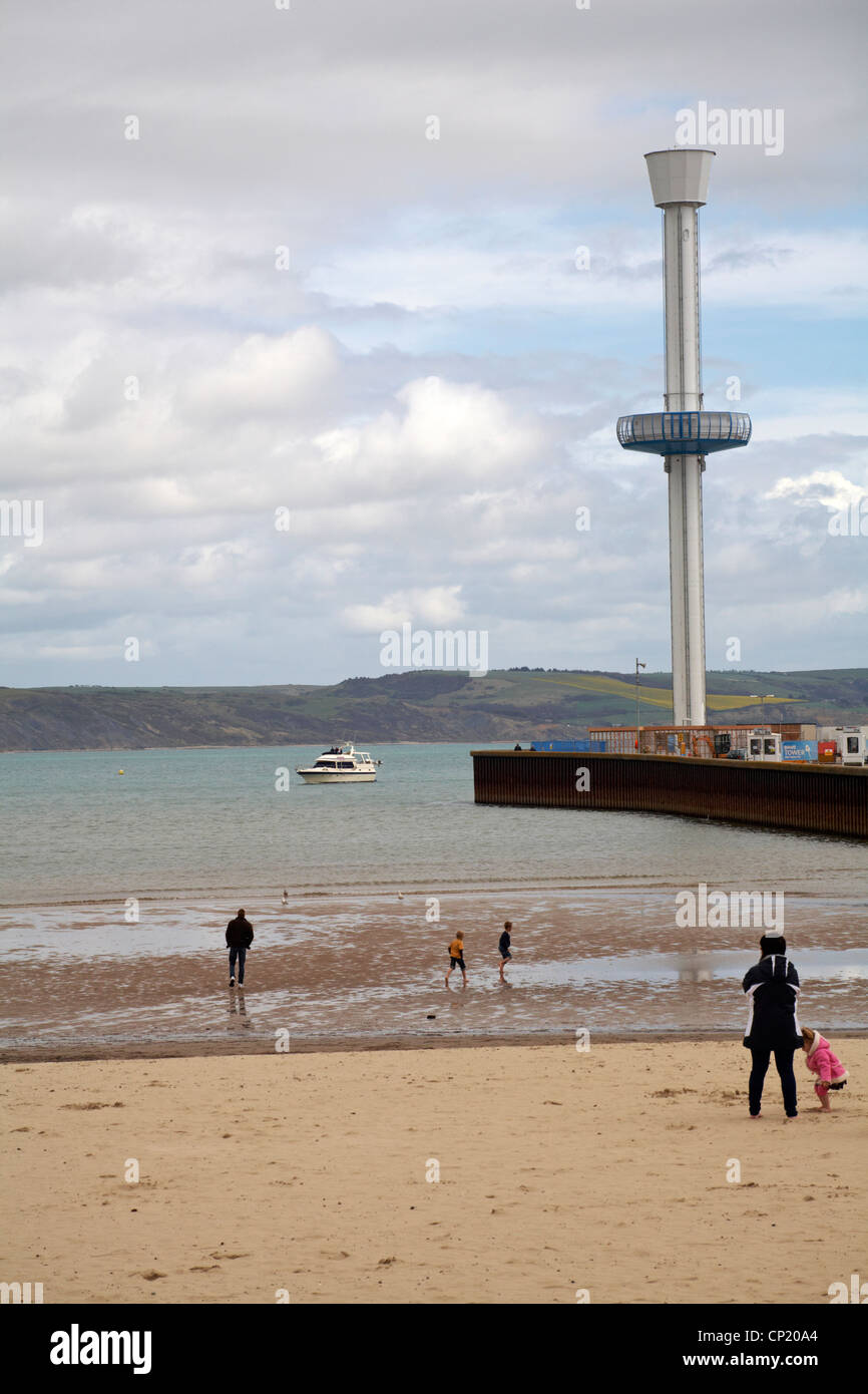 Sealife Tower, Jurassic Skyline Tower, at Weymouth and people enjoying ...