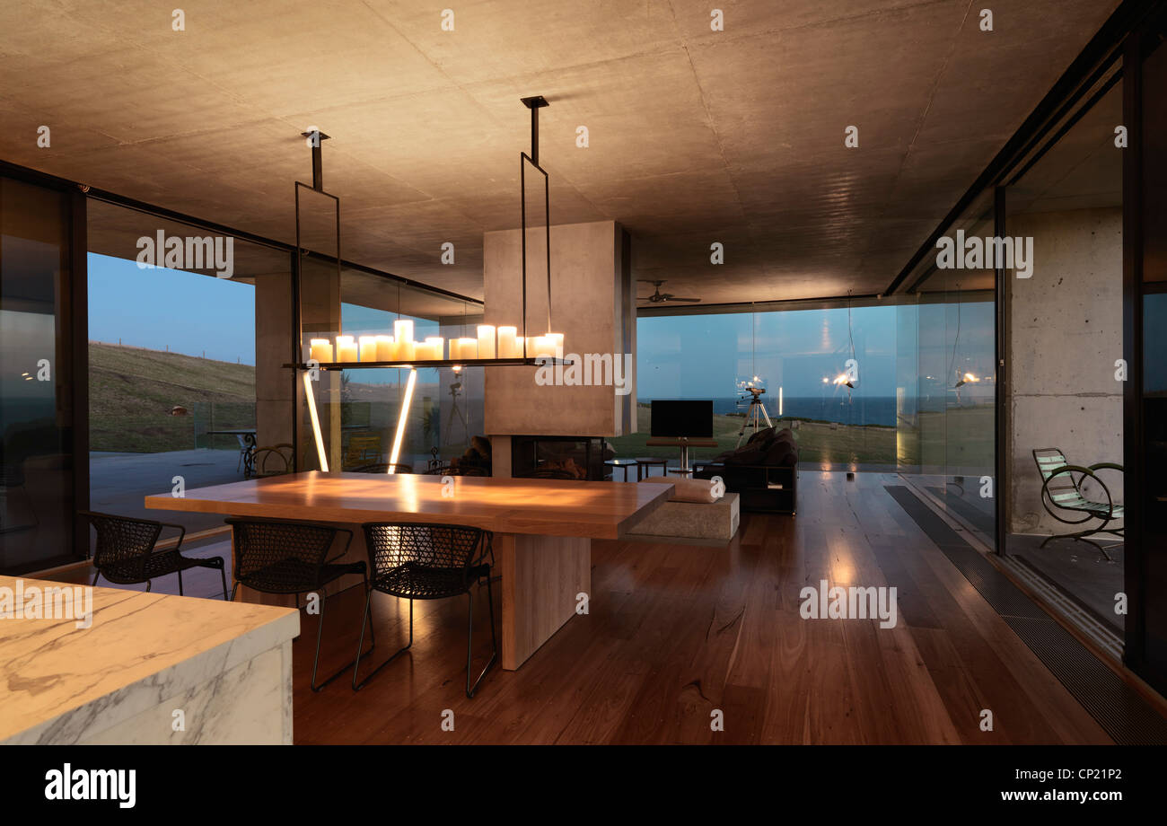 Open plan dining room and kitchen of Flinders House, Melbourne ...