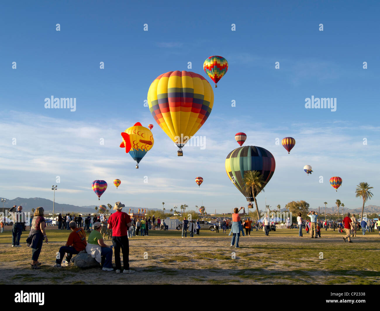 Balloons ascend at the Havasu Balloon Fiesta, Arizona Stock Photo - Alamy