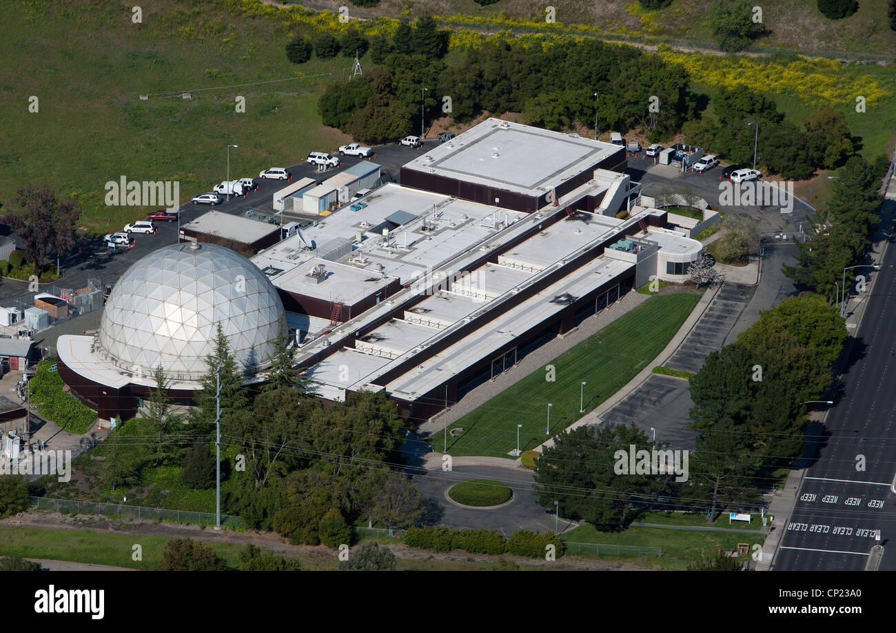 aerial photograph commercial office building geodesic dome, San Ramon ...