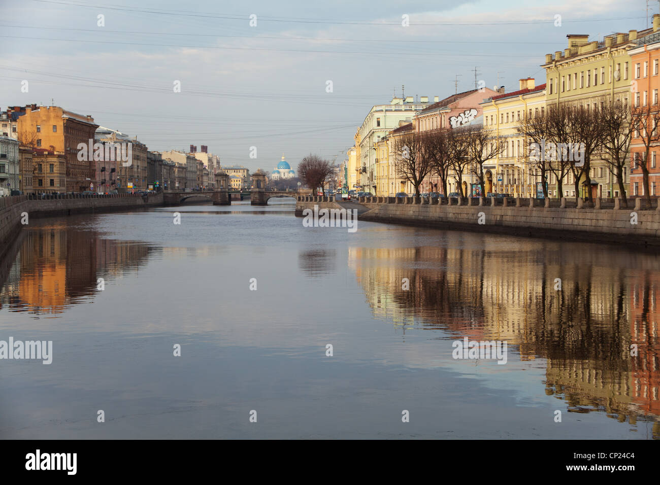 View on the Fontanka river embankment Stock Photo - Alamy