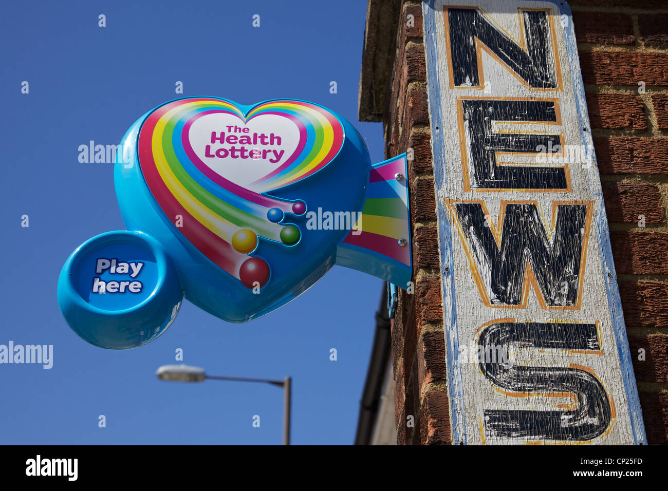 A Health Lottery sign, England Stock Photo - Alamy