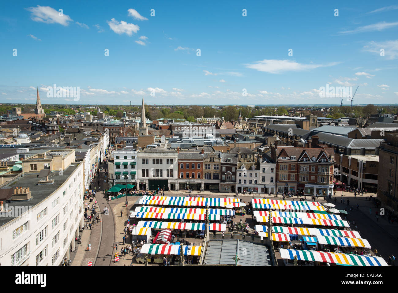 Aerial view of Market Square and surrounding area. Cambridge, England ...