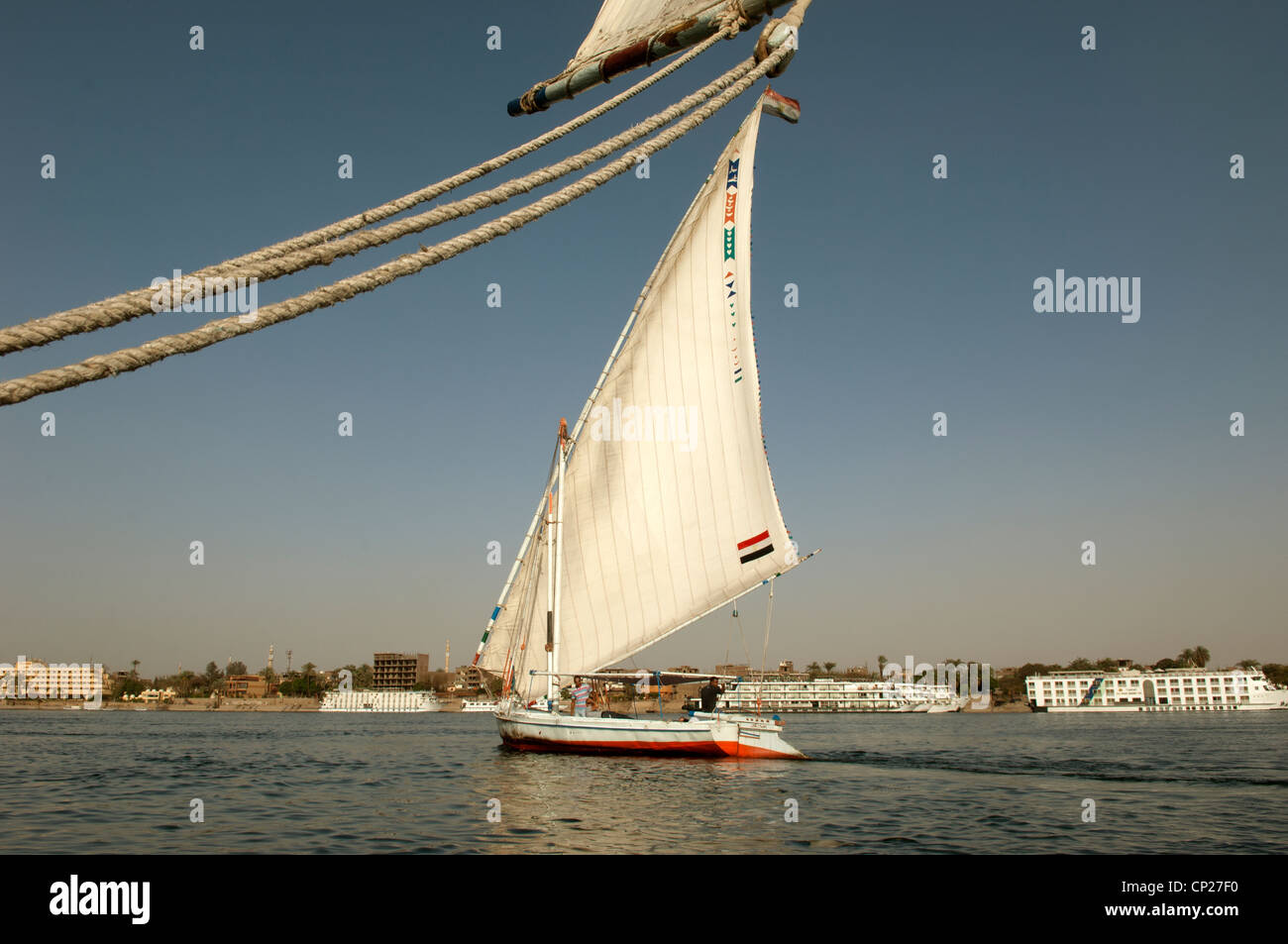 Nile felucca temple hi-res stock photography and images - Alamy