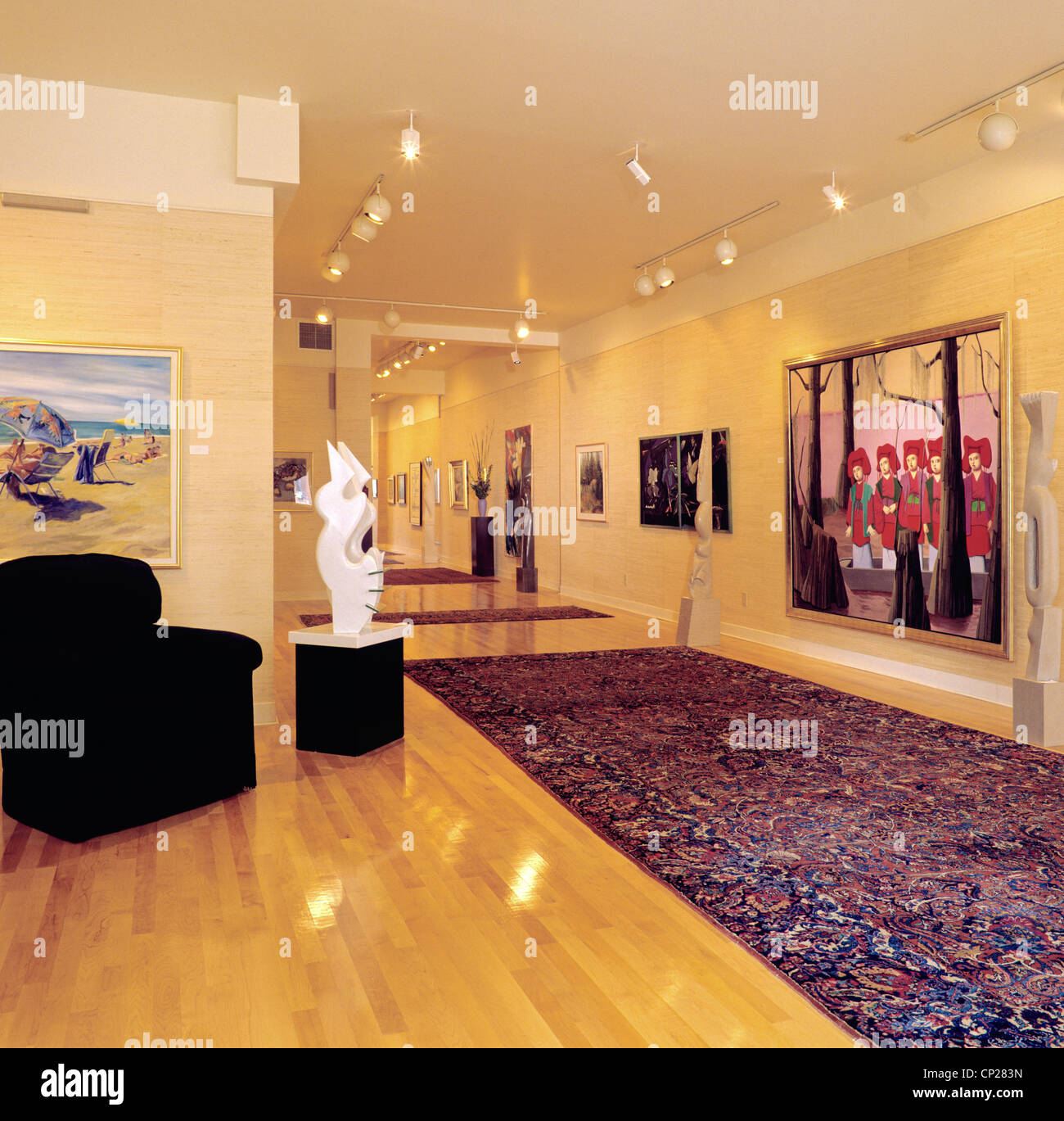 Interior of an art gallery in Montreal circa 1990. Scan of a 6X6 slide ...