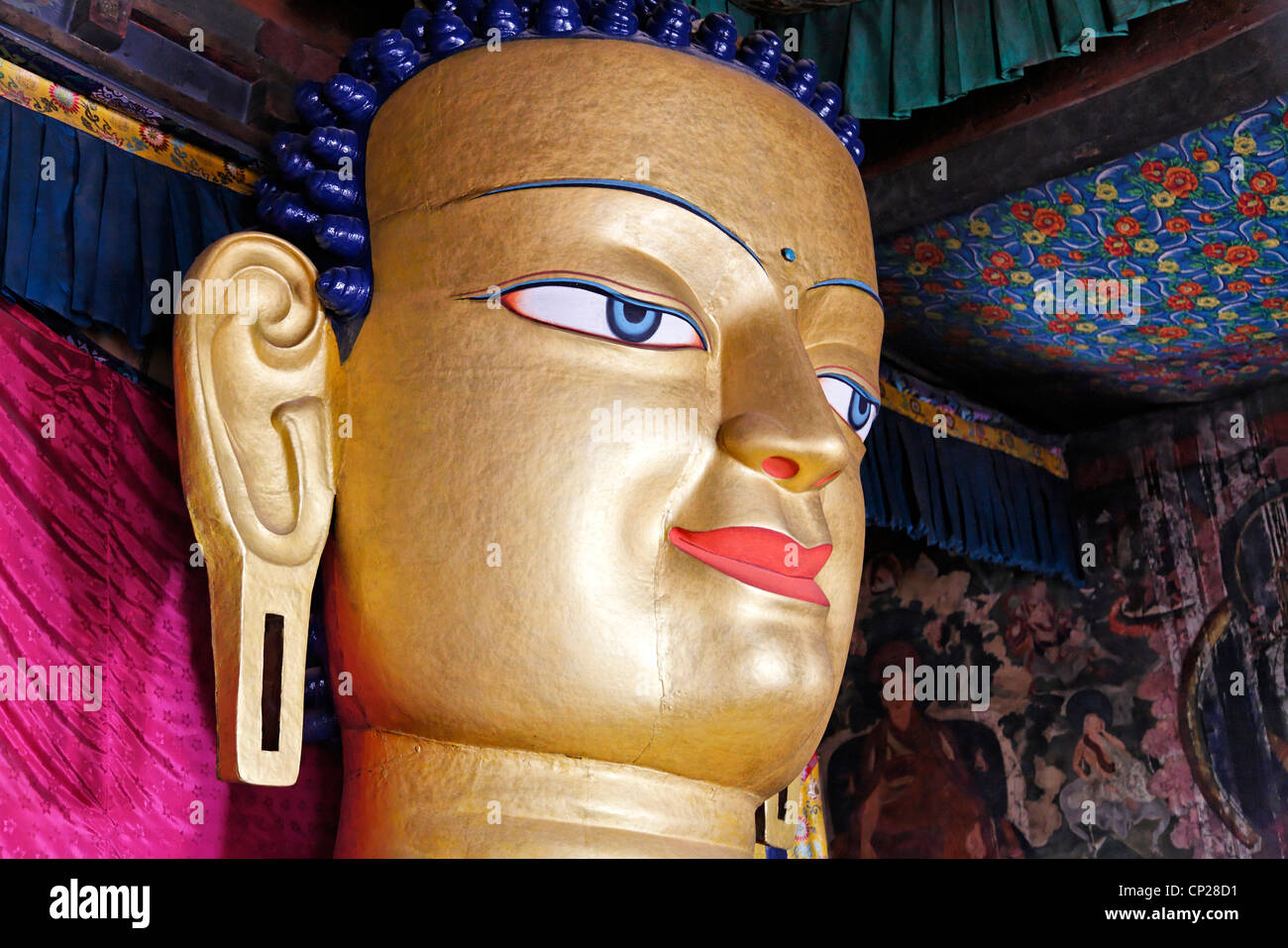 Buddha statue inside Shey Gompa, buddhist monastery, in Ladakh, India ...