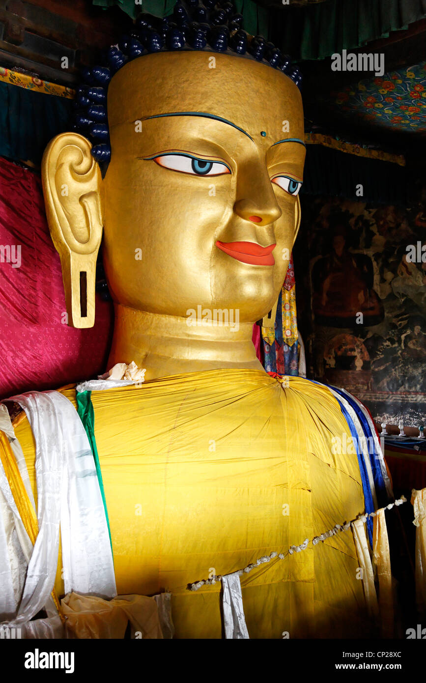 Buddha statue inside Shey Gompa, buddhist monastery, in Ladakh, India ...