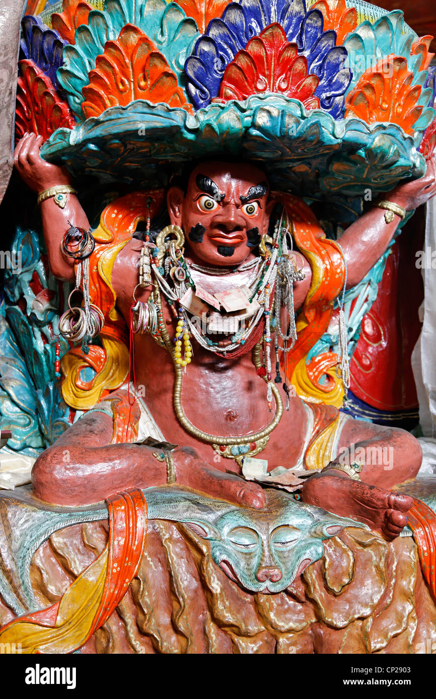 Buddhist sculptures at Hemis Gompa, buddhist monastery, in Ladakh ...