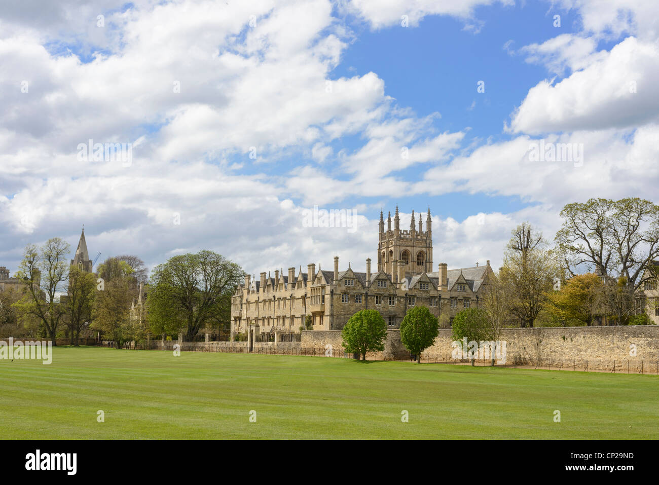 View across Merton Field to Merton College Oxford England UK Stock ...