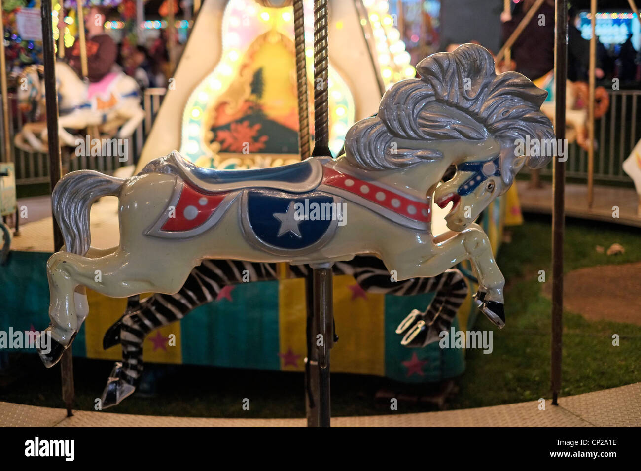 Merry go round horse Stock Photo - Alamy