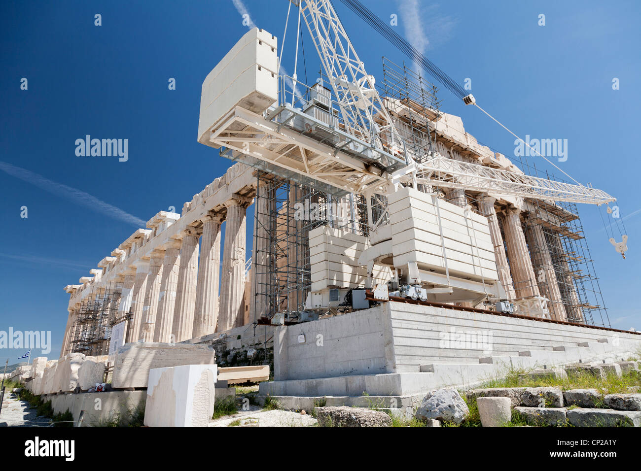 Restoration works of the Parthenon. April 2012. Acropolis of Athens, Greece Stock Photo - Alamy