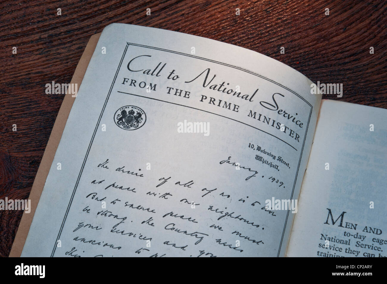 WW2 1939 National Service 'call to arms' booklet for volunteer sign up ...